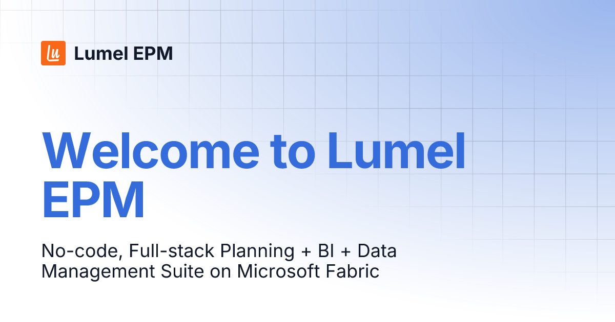 Welcome to Lumel EPM | Lumel EPM